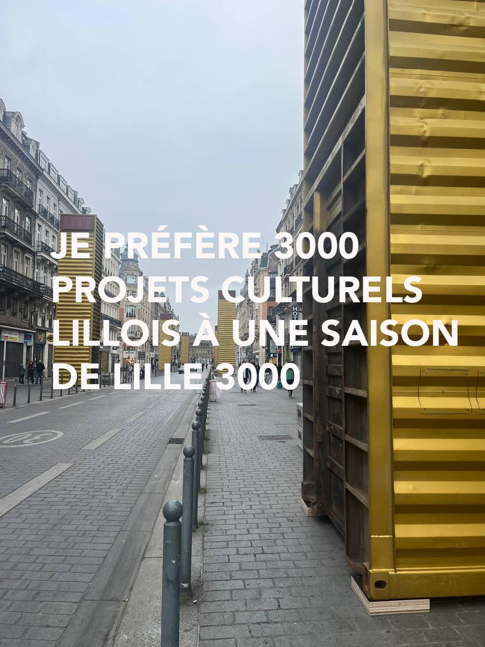 Lille fait la Fiesta avec Lille3000 ? Je préfère 3000 projets culturels ...